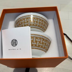Hermes | Dining | Hermes Mosaique Au 24 Gold Rice Bowl 2 New | Poshmark